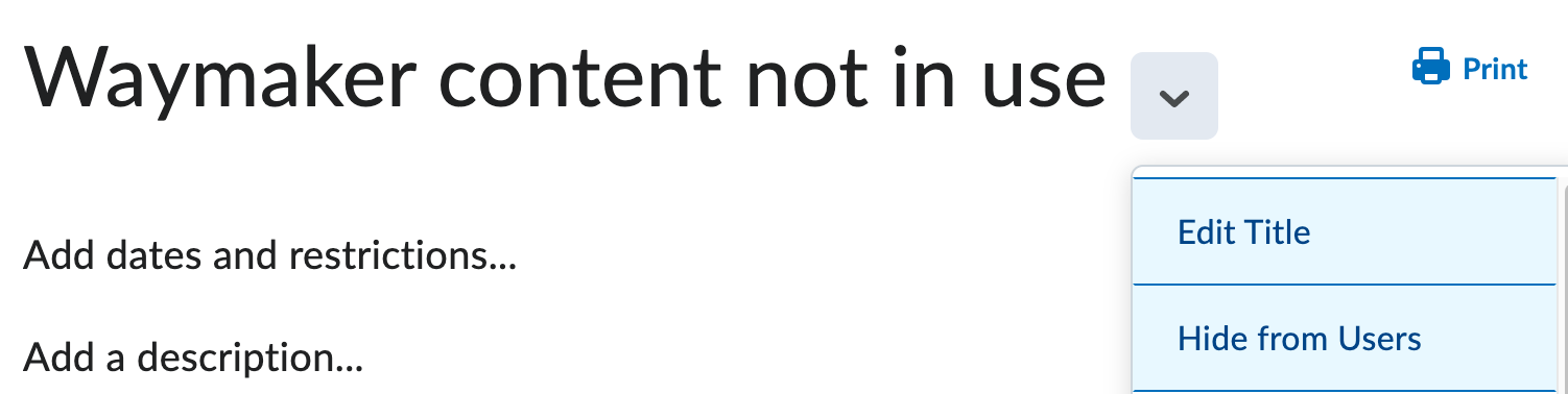 Waymaker: Brightspace Faculty Instructions